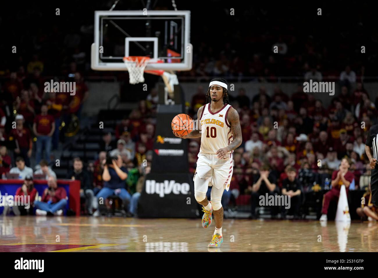 Iowa State guard Keshon Gilbert drives up court during the second half ...