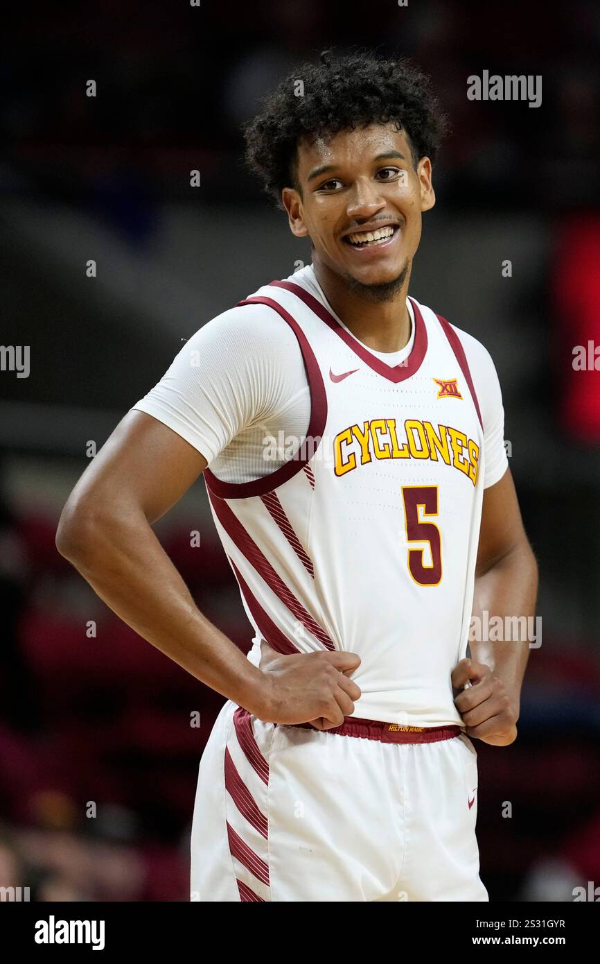 Iowa State guard Curtis Jones stands on the court during the second ...