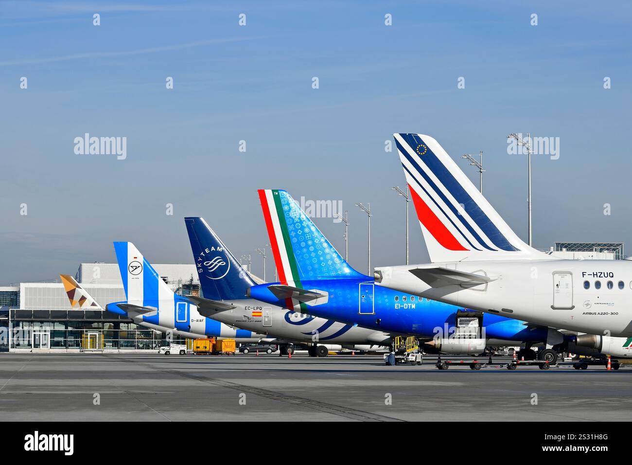 Aircrafts, Line Up, Terminal 1, Air France, ITA Airways, Sky, Condor ...