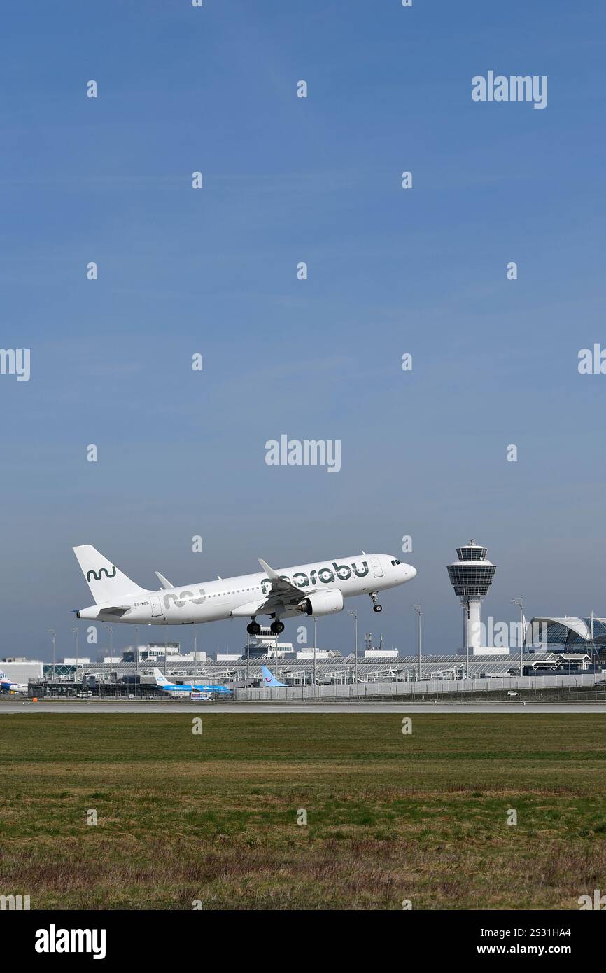 Marabu Airlines, Airbus, A320-271N, Take off, Takeoff, Start, Tower ...