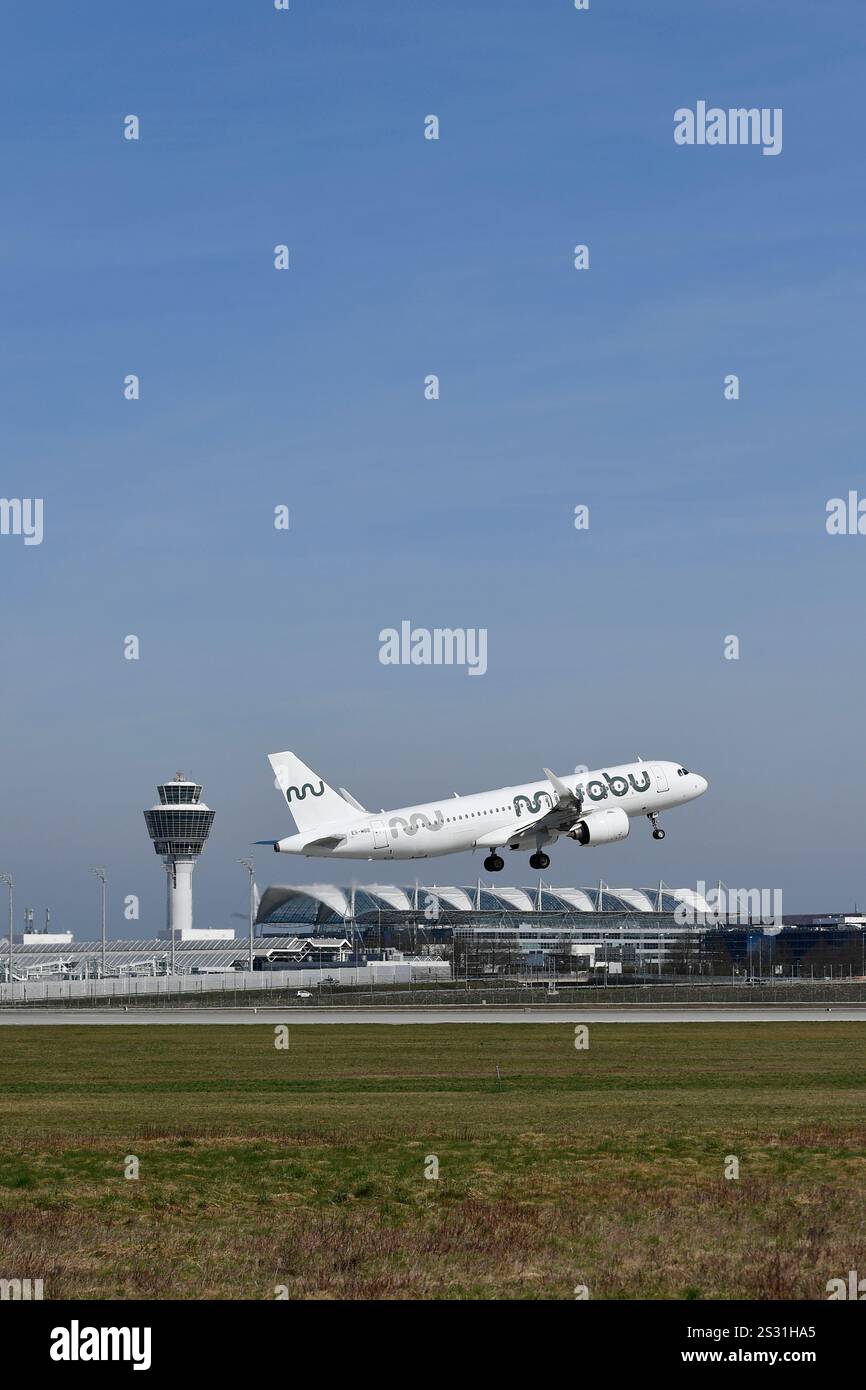 Marabu Airlines, Airbus, A320-271N, Take off, Takeoff, Start, Tower ...