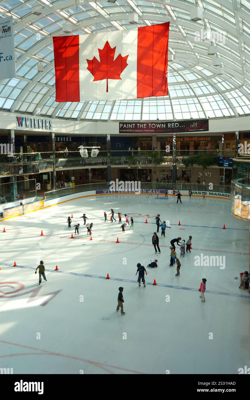 Ice skating in Edmonton West Mall, Alberta, Canada Stock Photo - Alamy