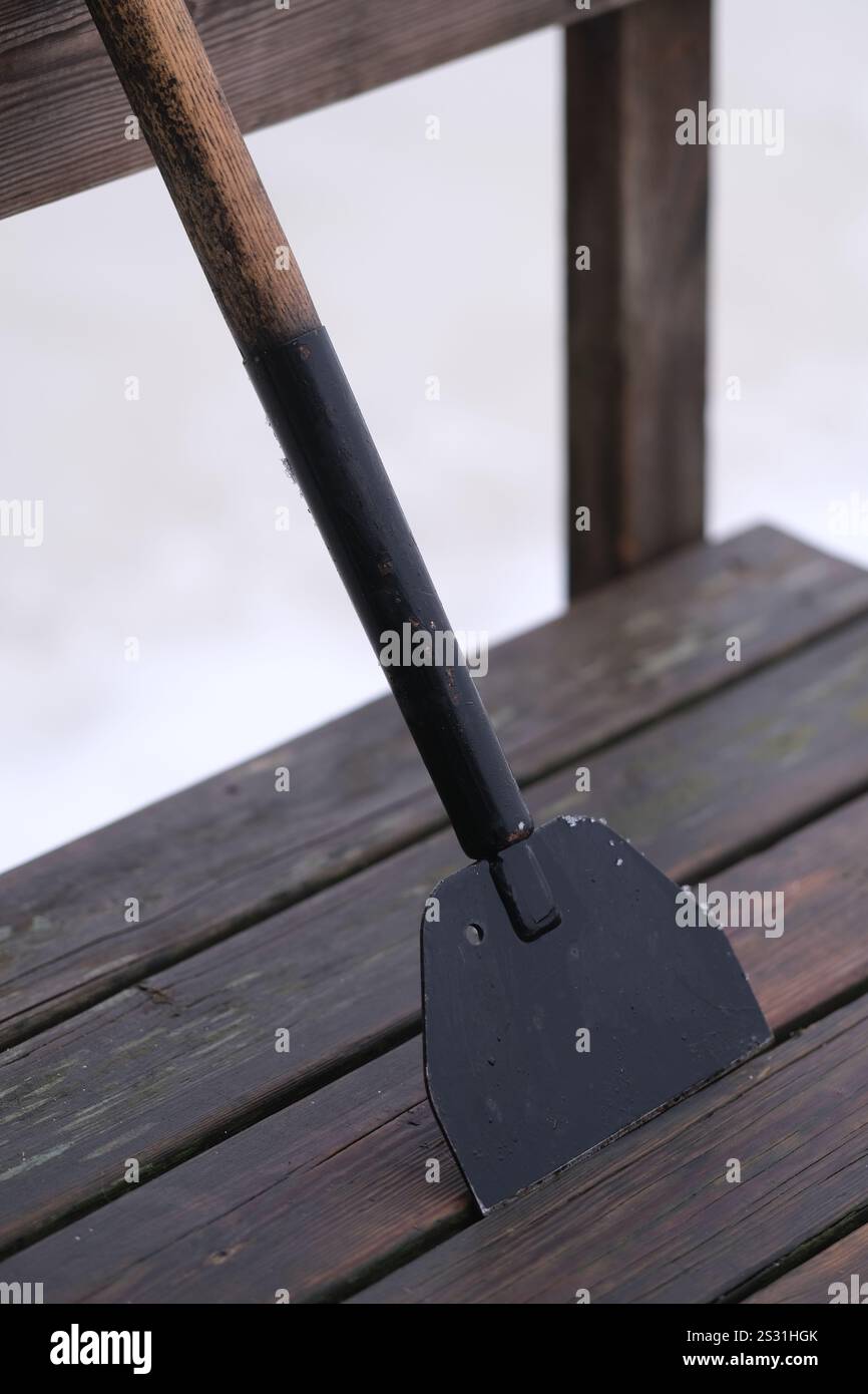 Ice scraper tool with a metal blade Stock Photo - Alamy