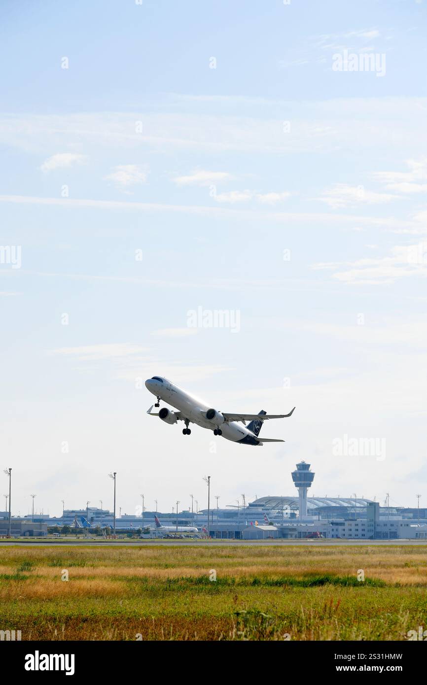 Lufthansa, Airbus, A321, A321-271NX, Take off, Runway North, Aircraft ...