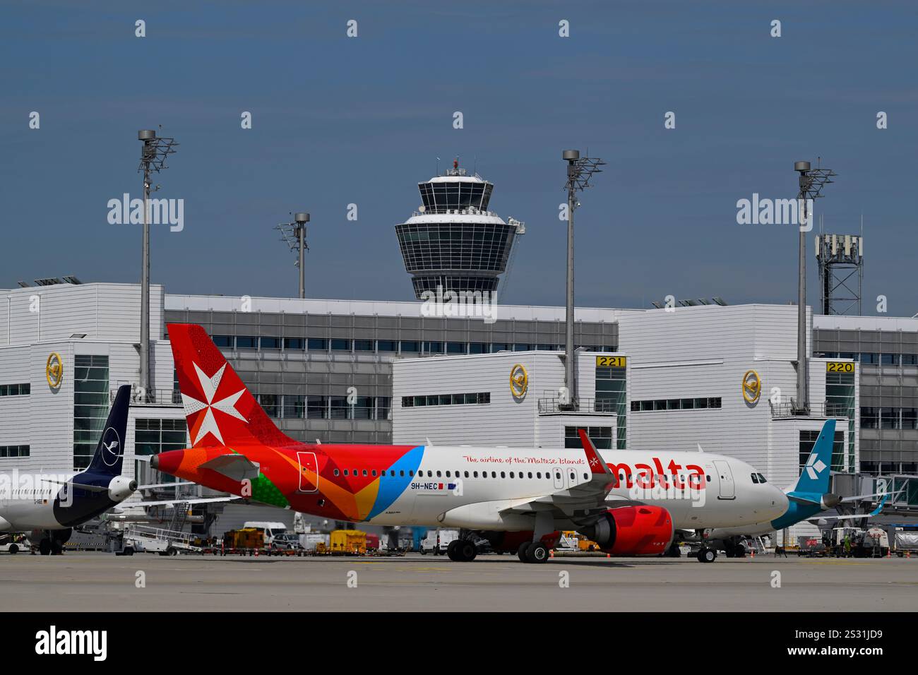 Air Malta, A320, A320 Neo, Neo, Tower, terminal 2, Aircraft, Munich ...