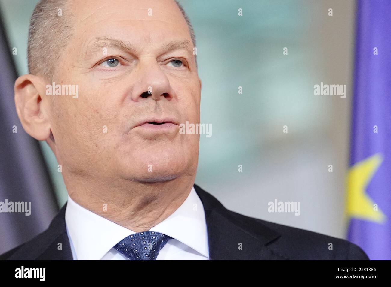 Berlin, Germany. 08th Jan, 2025. Federal Chancellor Olaf Scholz (SPD ...