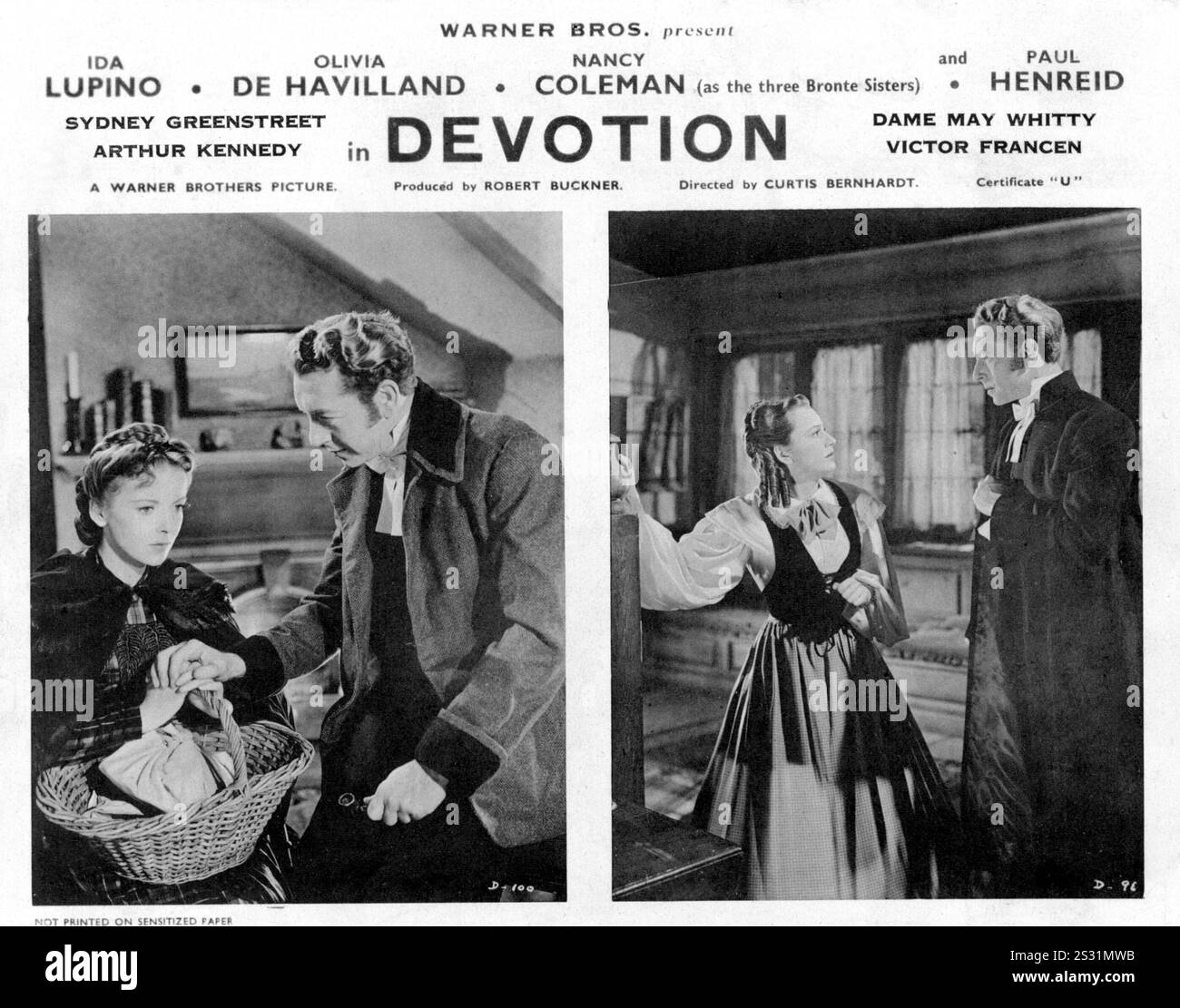 DEVOTION NANCY COLEMAN AND PAUL HENREID; OLIVIA DE HAVILLAND AND PAUL HENREID DEVOTION [left ...