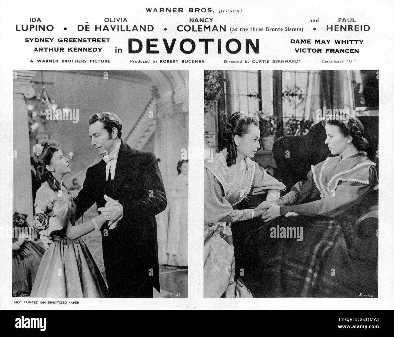 DEVOTION IDA LUPINO AND PAUL HENREID, OLIVIA DE HAVILLAND AND NANCY COLEMAN DEVOTION [left] IDA ...