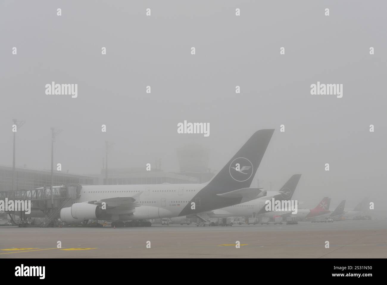 Aviation, Airfield, Traffic, Terminal 2, Fog, Foggy, limited vision ...