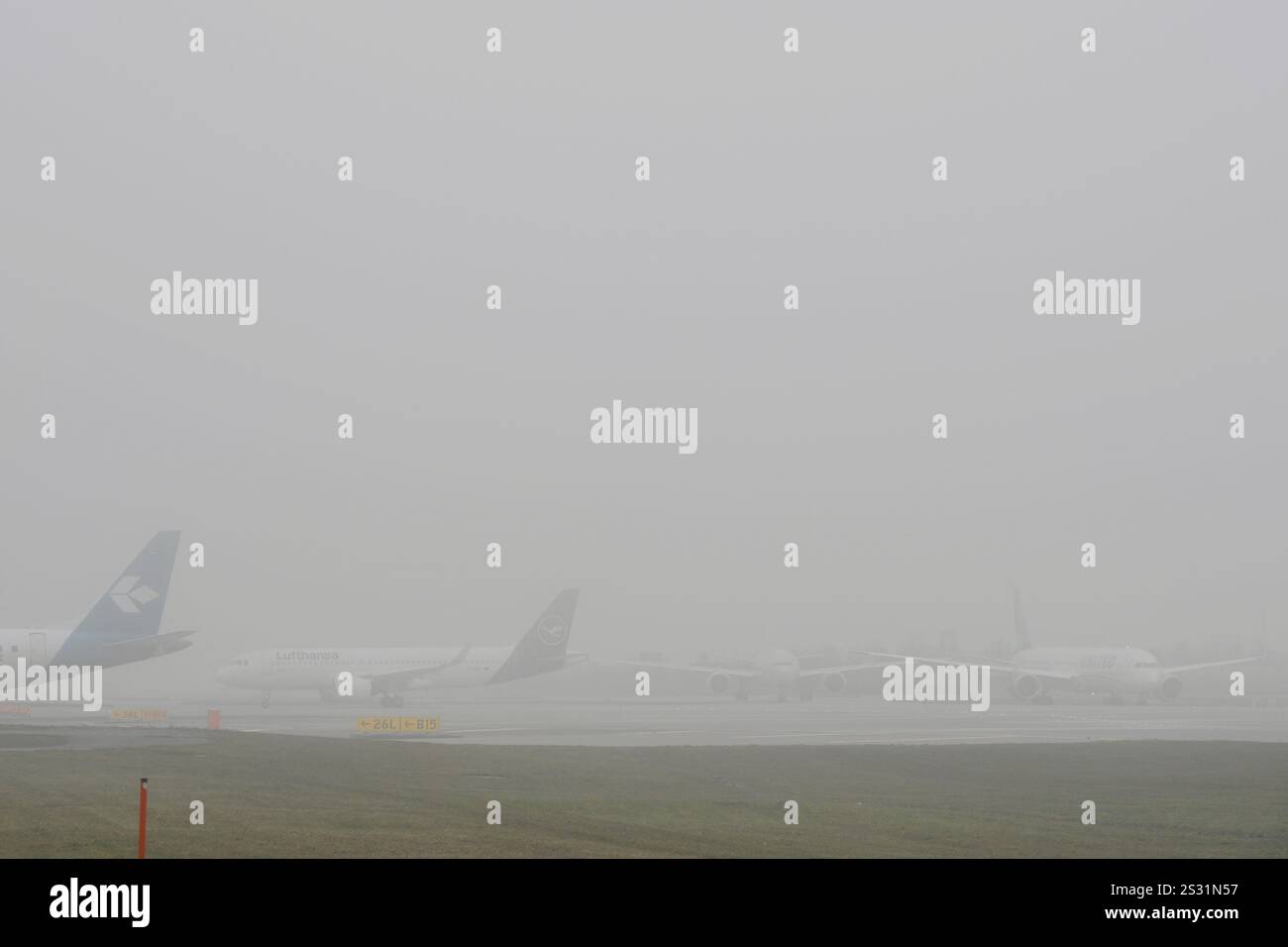Aviation, Airfield, Traffic, Terminal 2, Fog, Foggy, limited vision ...