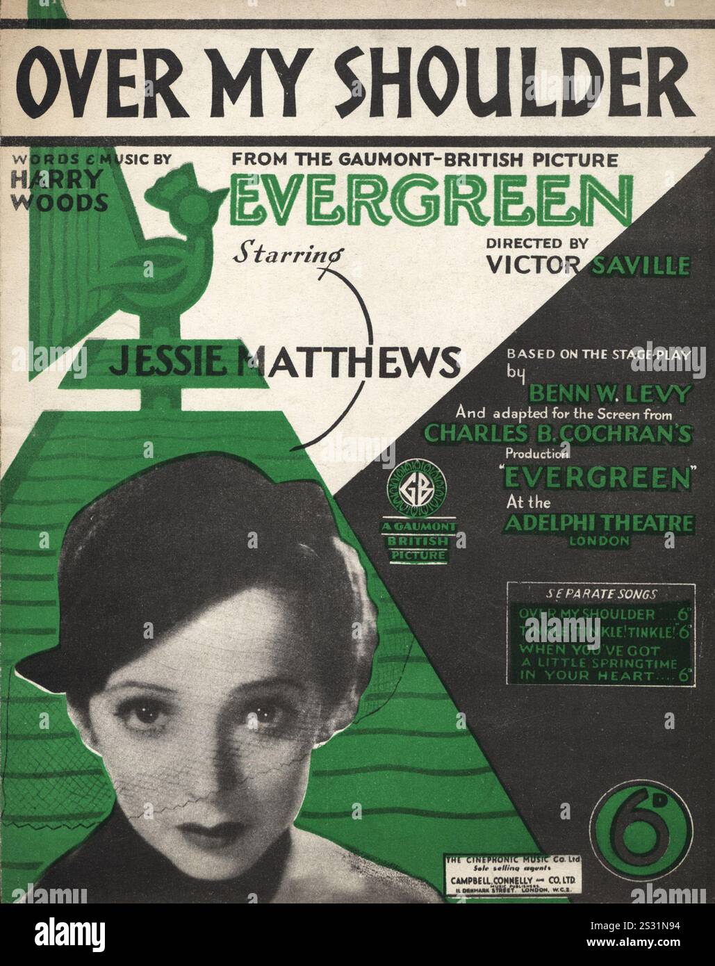 EVERGREEN SONG SHEET: OVER MY SHOULDER JESSIE MATTHEWS Date: 1934 Stock ...