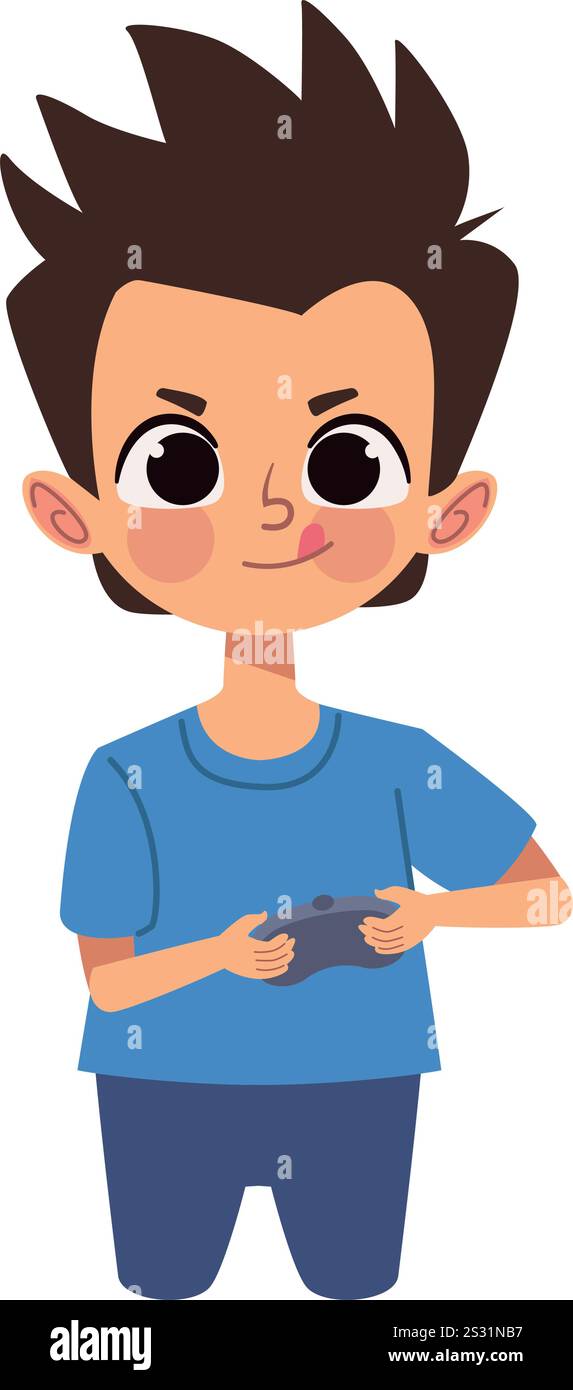 Video game boy playing Stock Vector Images - Alamy