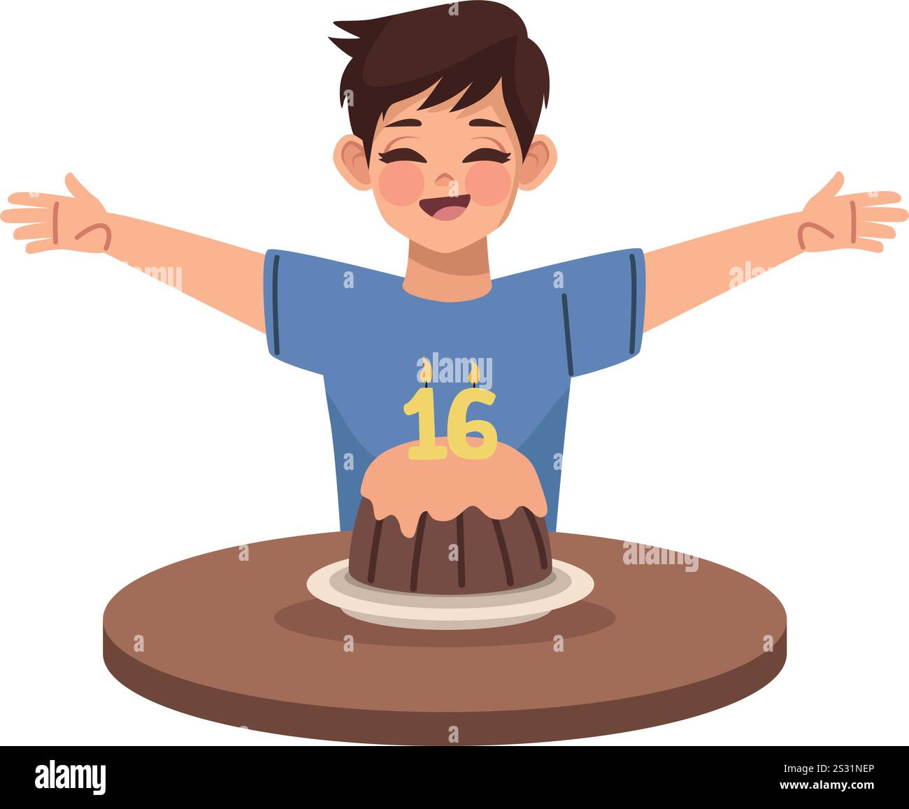 cartoon teen birthday sixteen cake Stock Vector Image & Art - Alamy