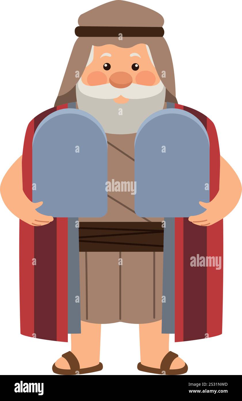 moses bible character with ten commandments Stock Vector Image & Art ...