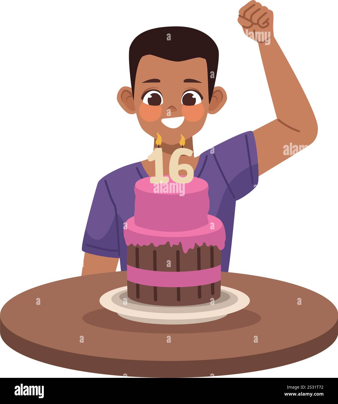 teen boy birthday sixteen cake Stock Vector Image & Art - Alamy
