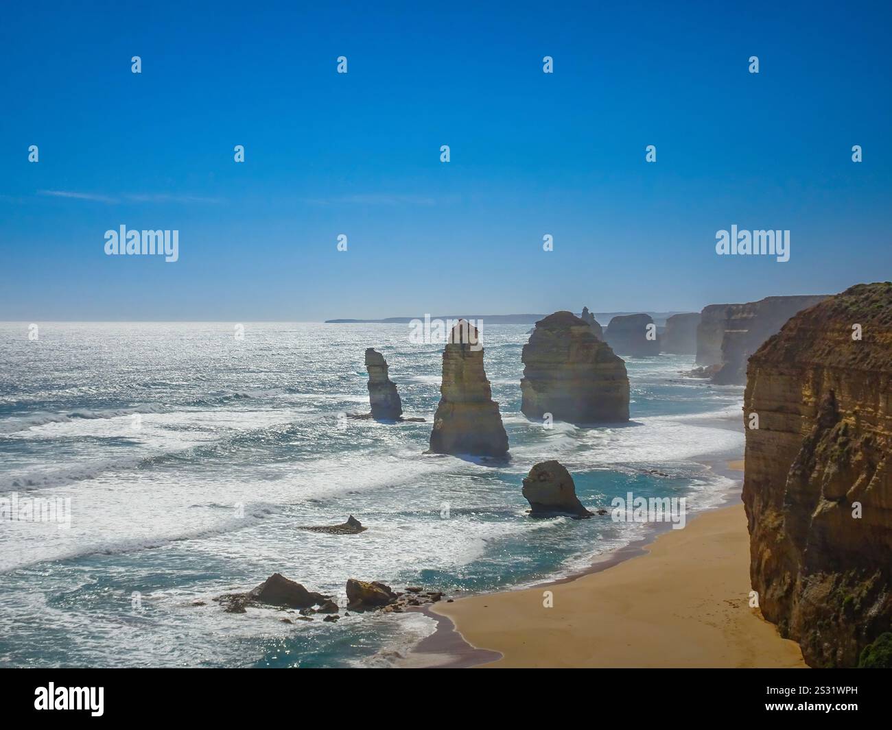 Twelve Apostles and orange cliffs along the Great Ocean Road in ...