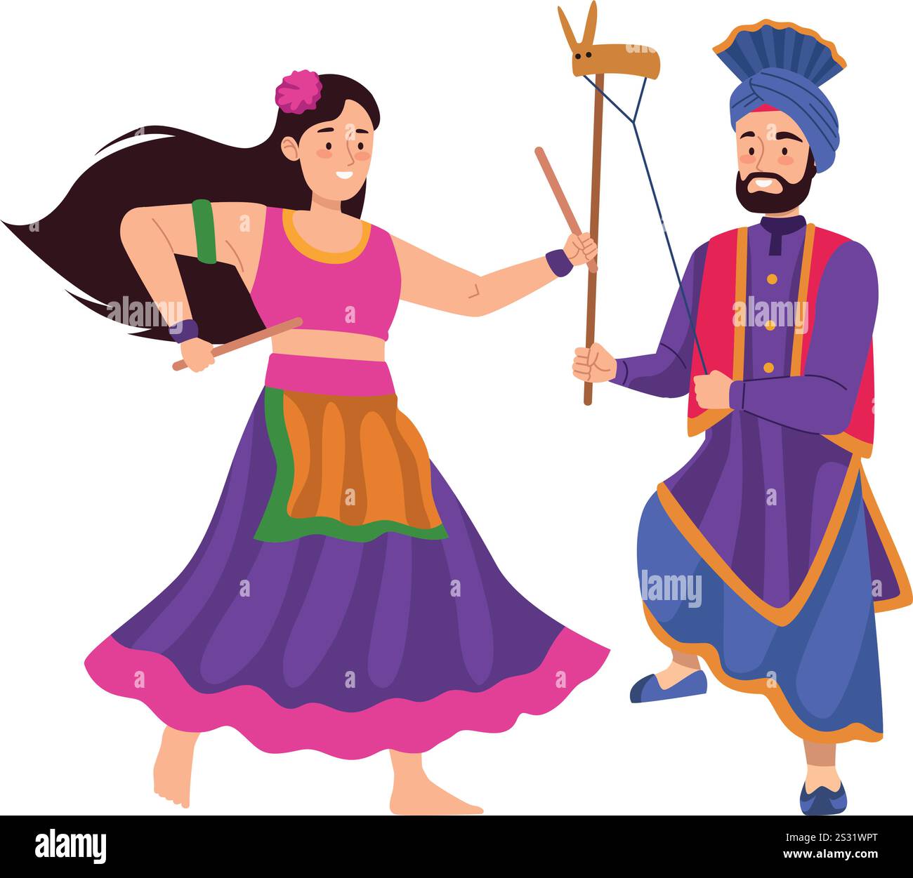 Folk dance punjab Stock Vector Images - Alamy