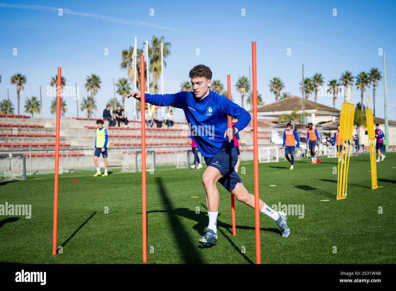 Gent's Mathias Delorge pictured in action during the winter training ...