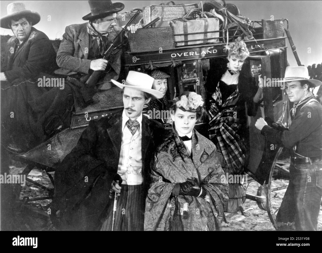 STAGECOACH ANDY DEVINE, UNIDENTIFIED, JOHN CARRADINE, LOUIS PLATT ...