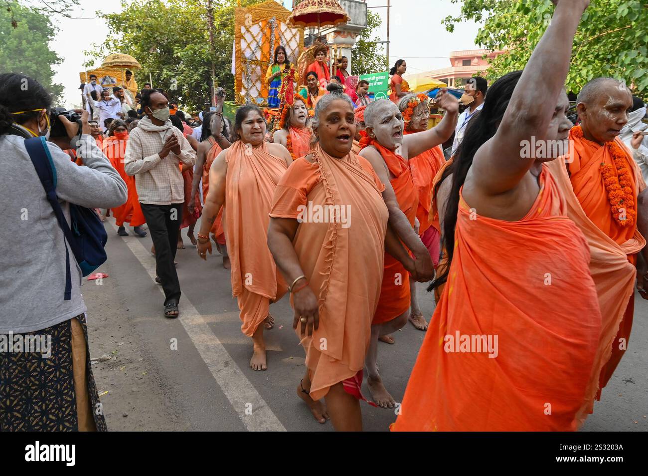Haridwar, Uttarakhand, India - 15th April 2021 : Hindu female monks ...