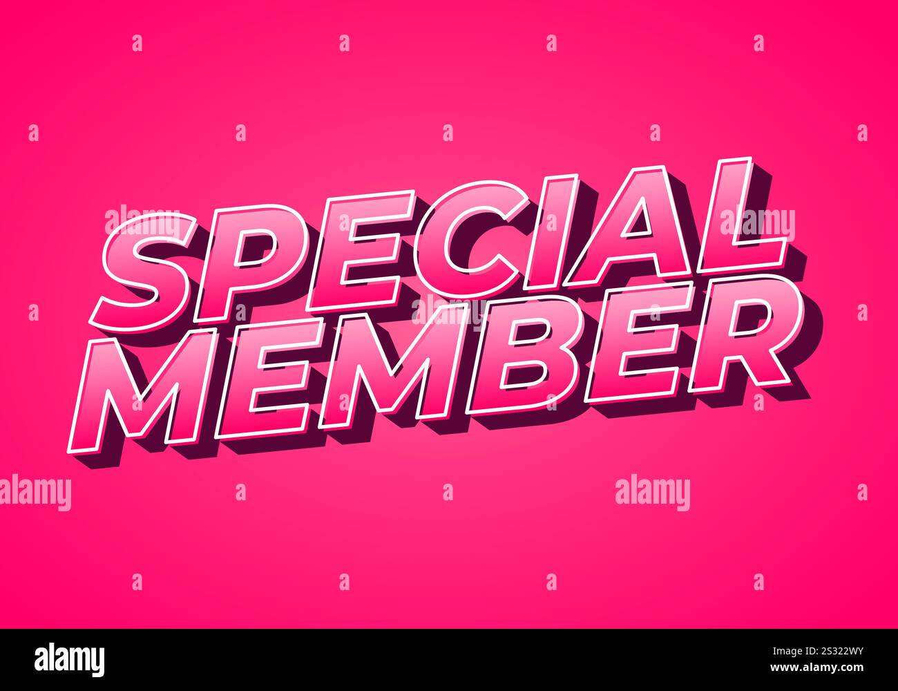 Special member. Text effect design in modern colors with 3D effect look ...