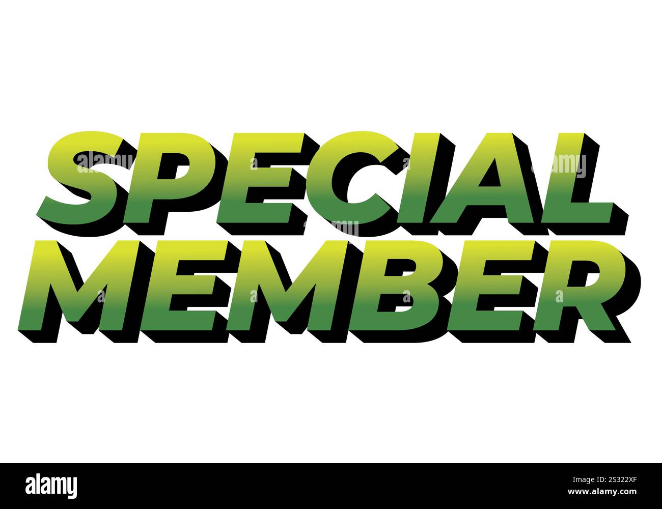 Special member. Text effect design in modern colors with 3D effect look ...