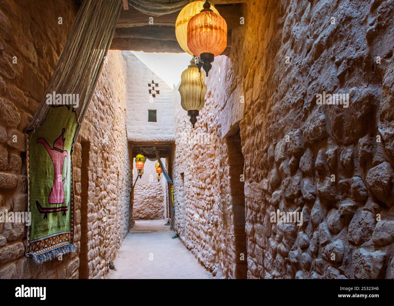 Alula, Saudi Arabia, April 3, 2024. Inside view of Alula old town with ...