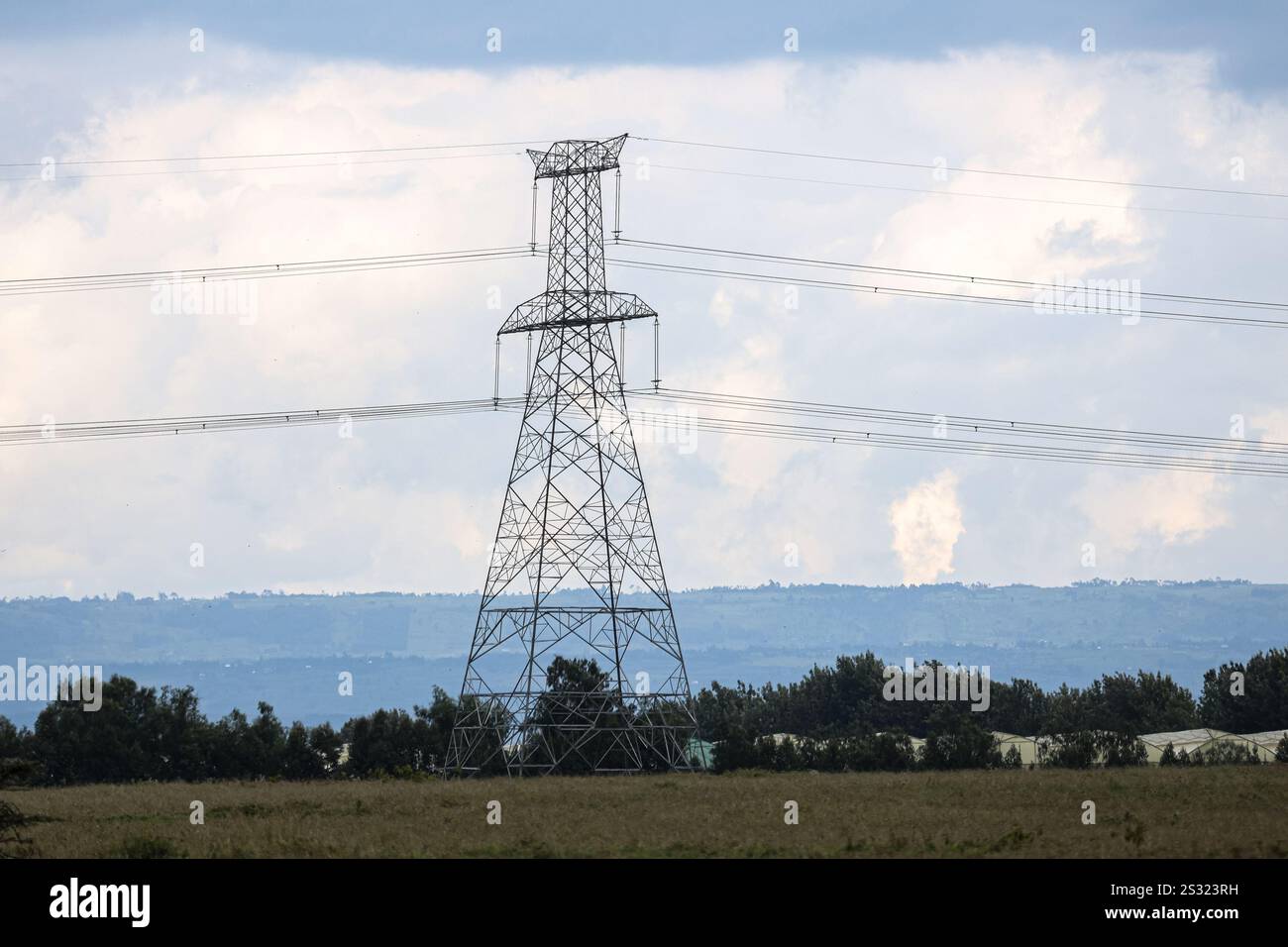 December 21, 2024, Nakuru, Kenya: Power lines seen carrying electricity ...