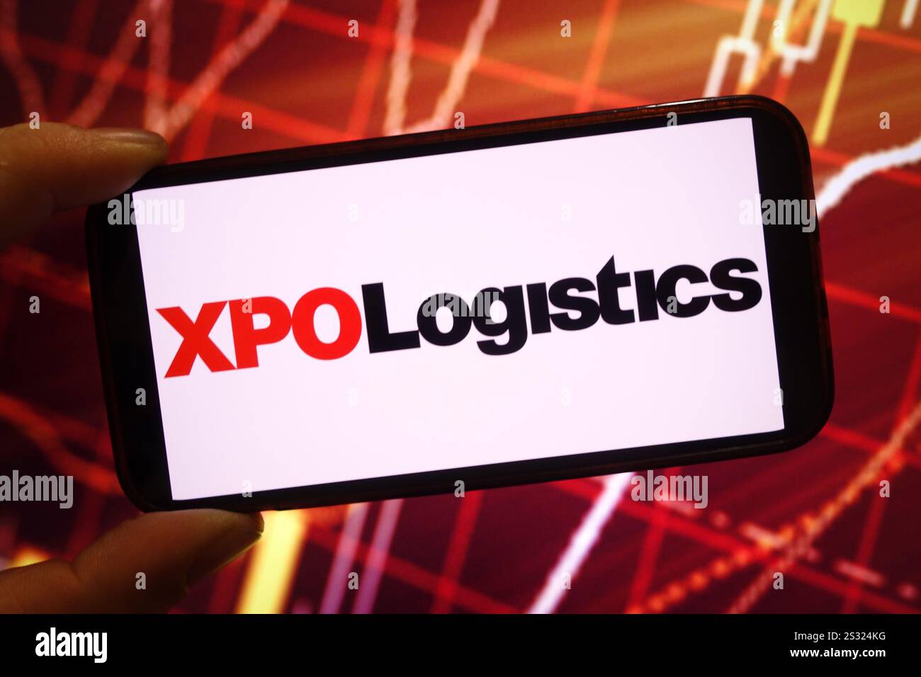 Poland. 6th Jan, 2025. In this photo illustration, the XPO Logistics company logo is seen ...