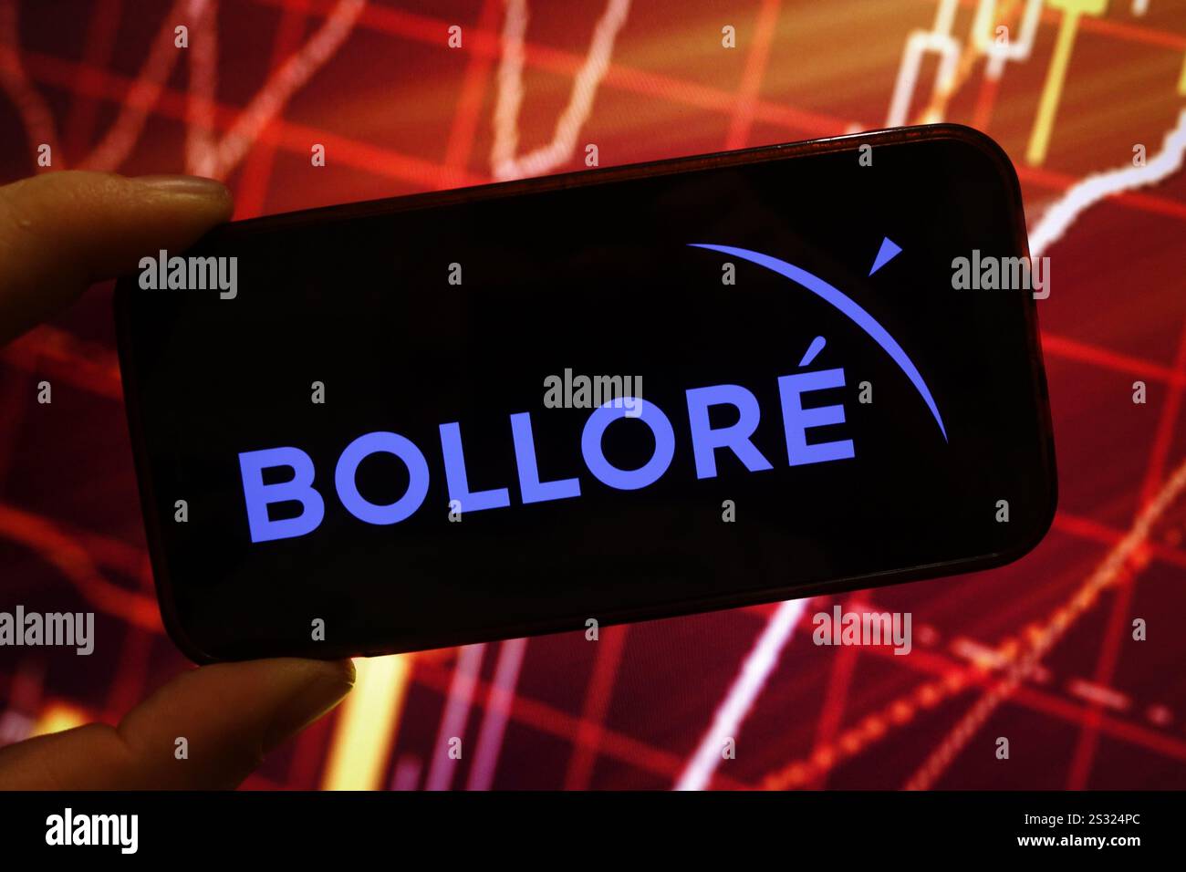 In this photo illustration, the Bollore SE company logo is seen ...