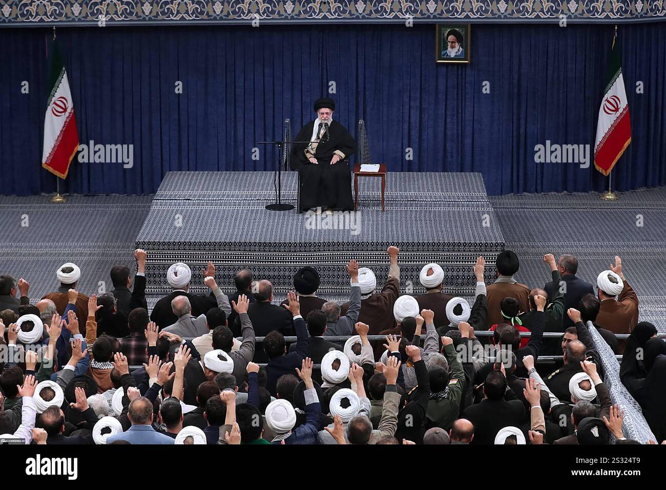 Iranian Supreme Leader Ali Khamenei meet with thousands of people from ...