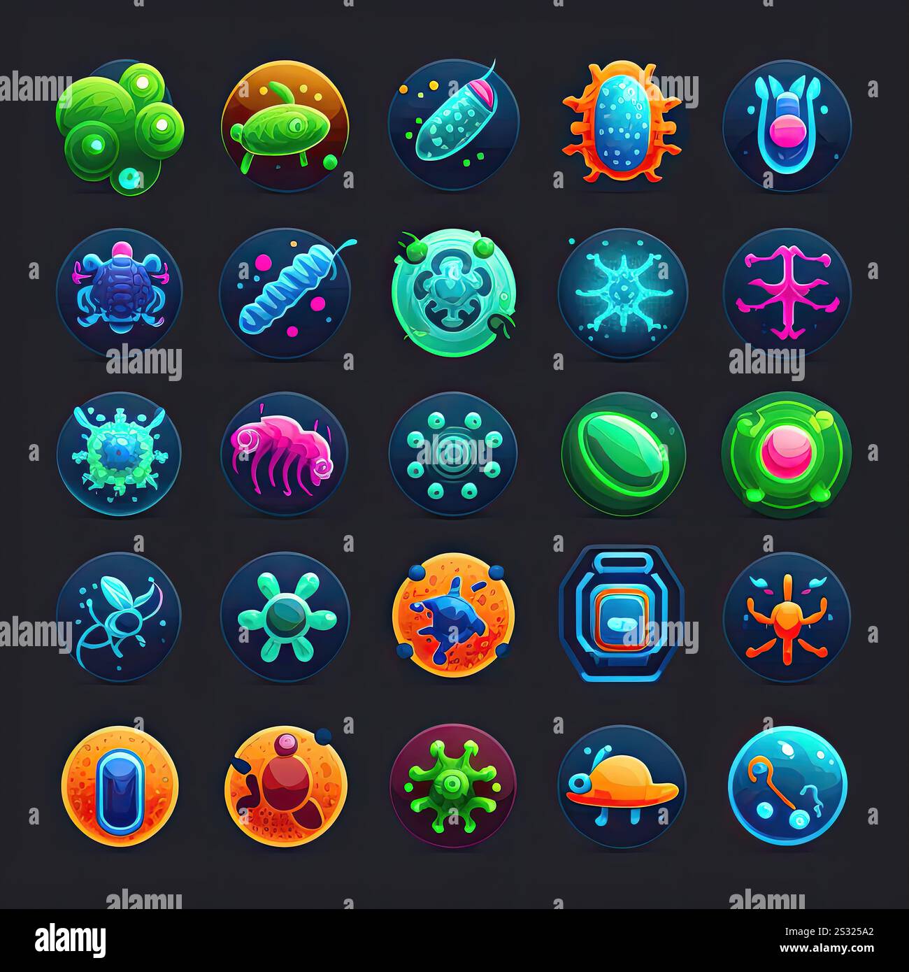 health virus bacteria ai generated. pathogen germ, icon organism ...