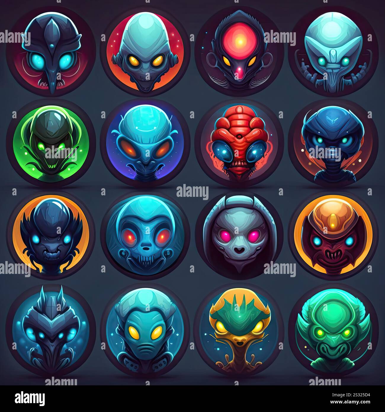 ship alien space avatar ai generated. cute background, icon monster ...