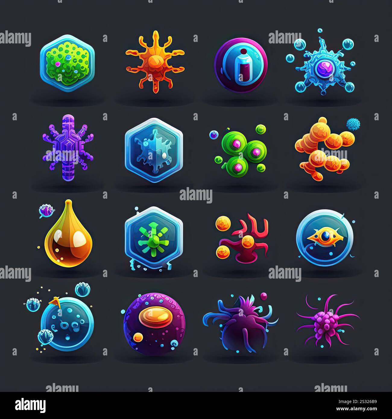 pathogen virus bacteria ai generated. germ icon, organism microscopic ...