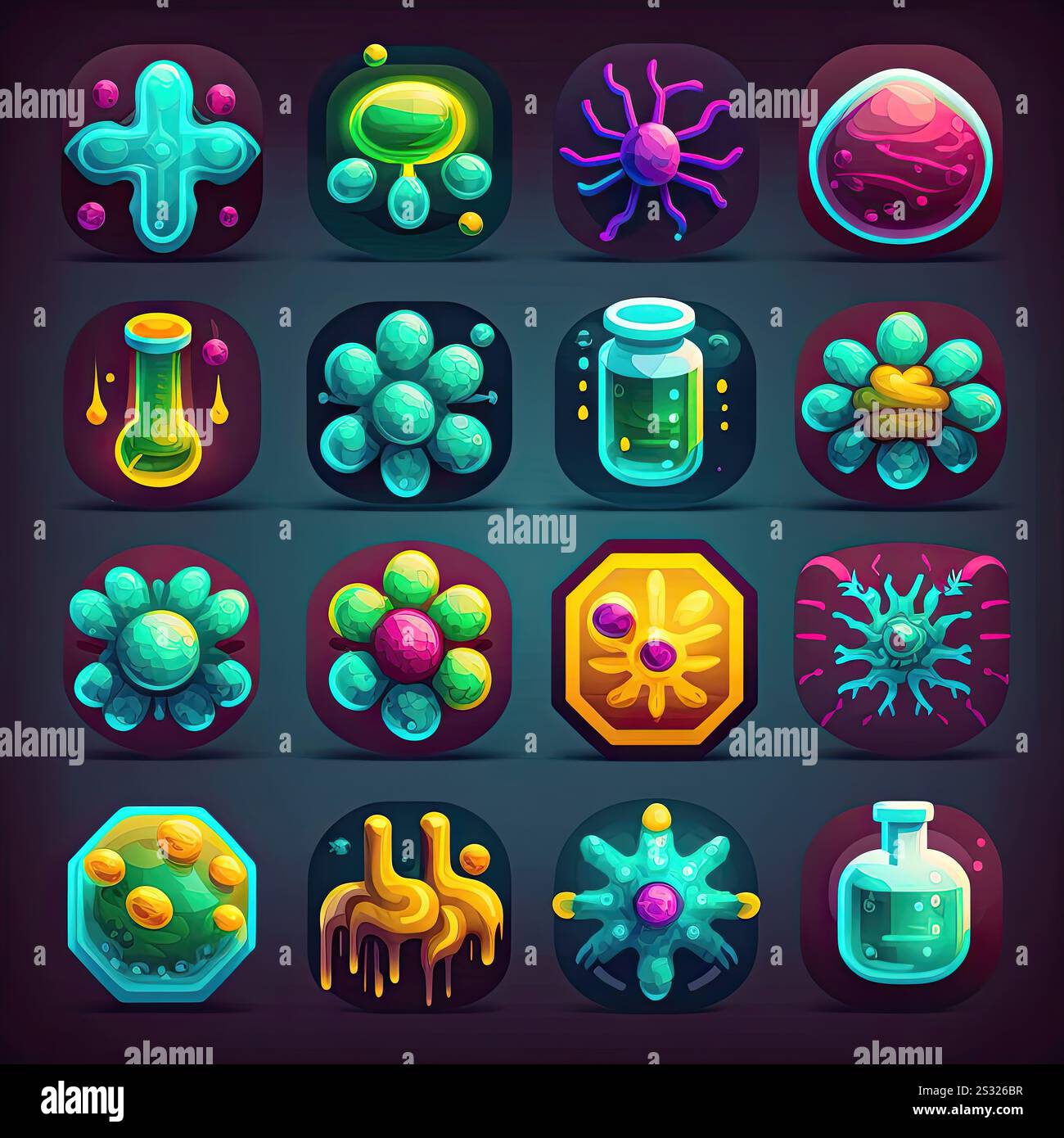 science virus bacteria ai generated. health pathogen, germ icon ...