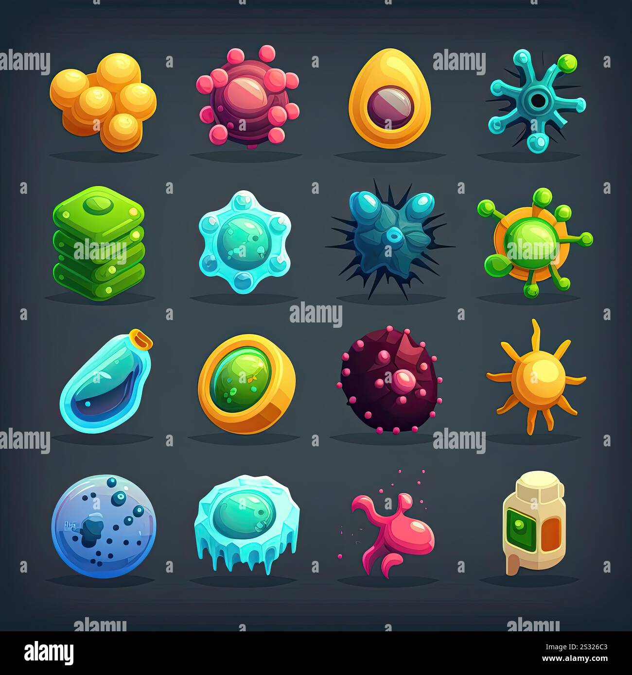 germ virus bacteria ai generated. icon organism, microscopic influenza ...