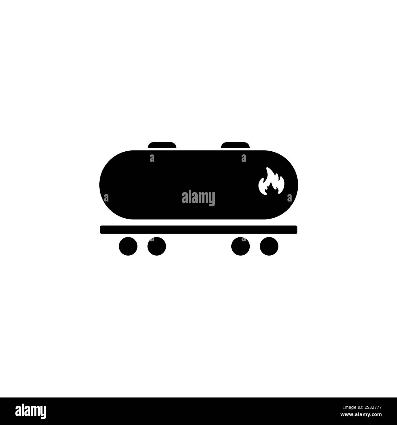 Railroad Tank Wagon, Oil Railway Cistern Solid Flat Vector Icon ...