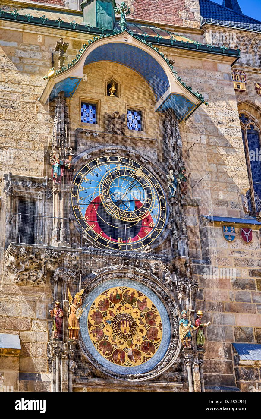 Astronomical clock on exterior of old town hall at city square, this ...