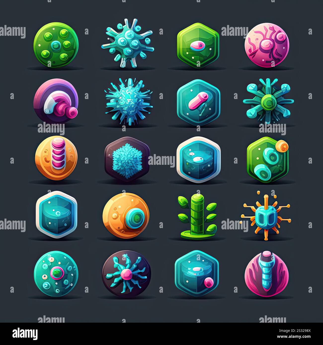 cell virus bacteria ai generated. bacterium science, health pathogen ...