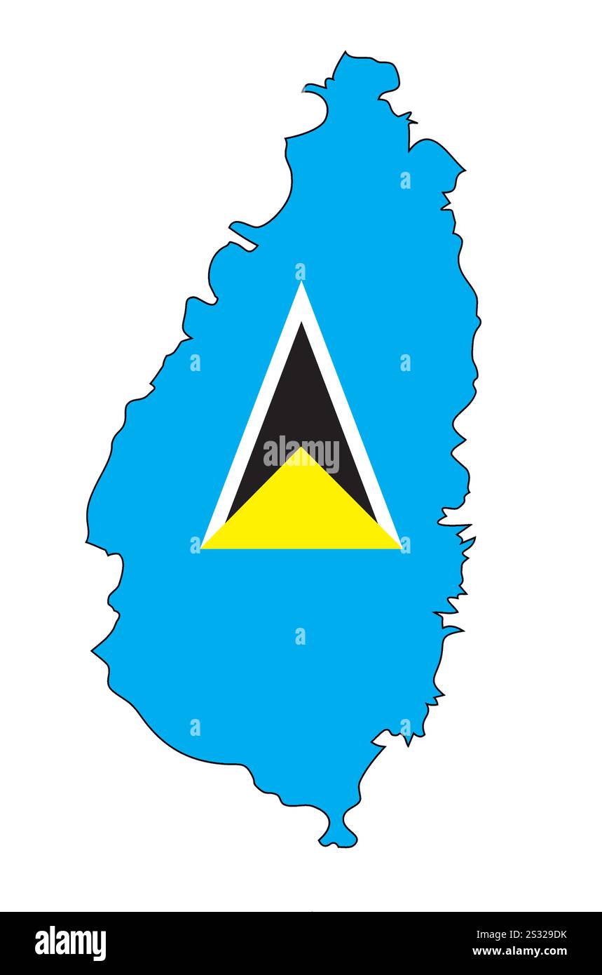 Black saint lucia map Cut Out Stock Images & Pictures - Alamy
