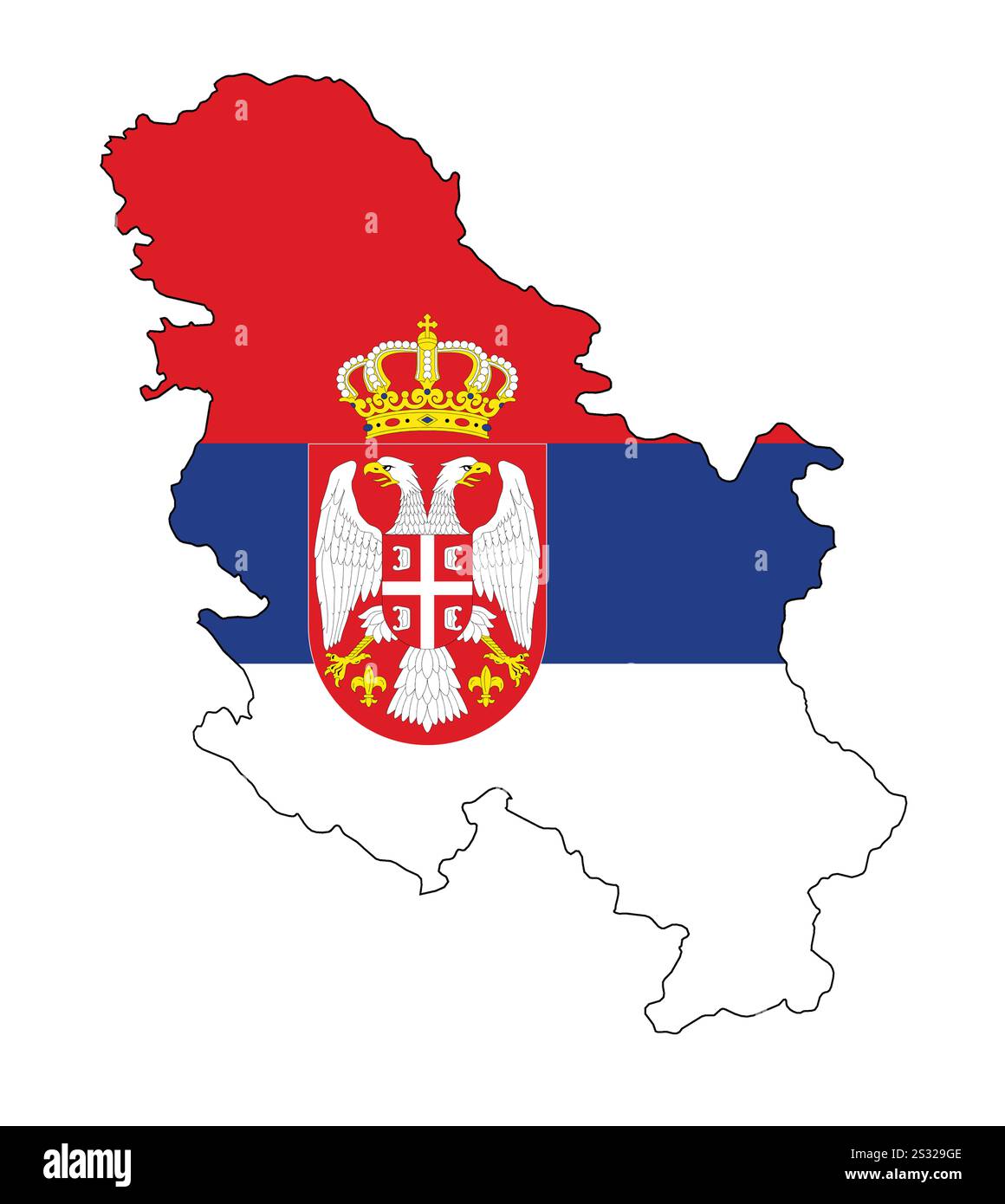 Serbia flag map hi-res stock photography and images - Alamy
