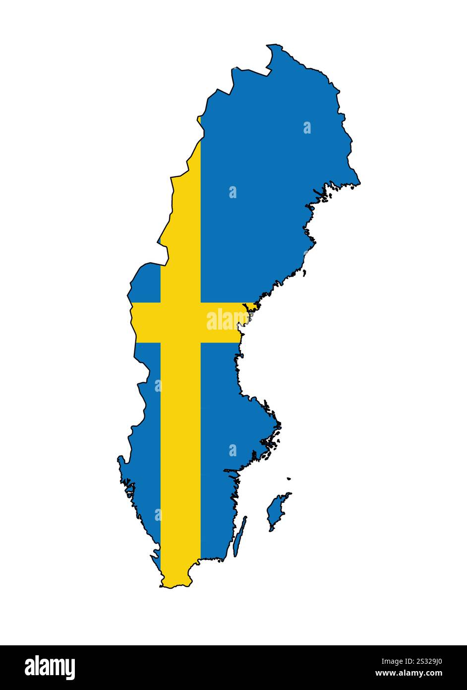 Sweden map flag outline hi-res stock photography and images - Alamy