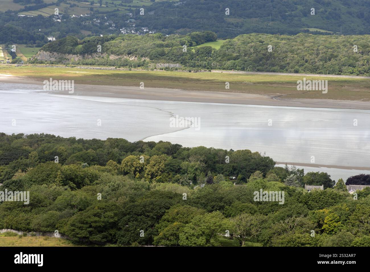 River Kent tidal bore viewed from Arnside Knott Westmorland and Furness ...