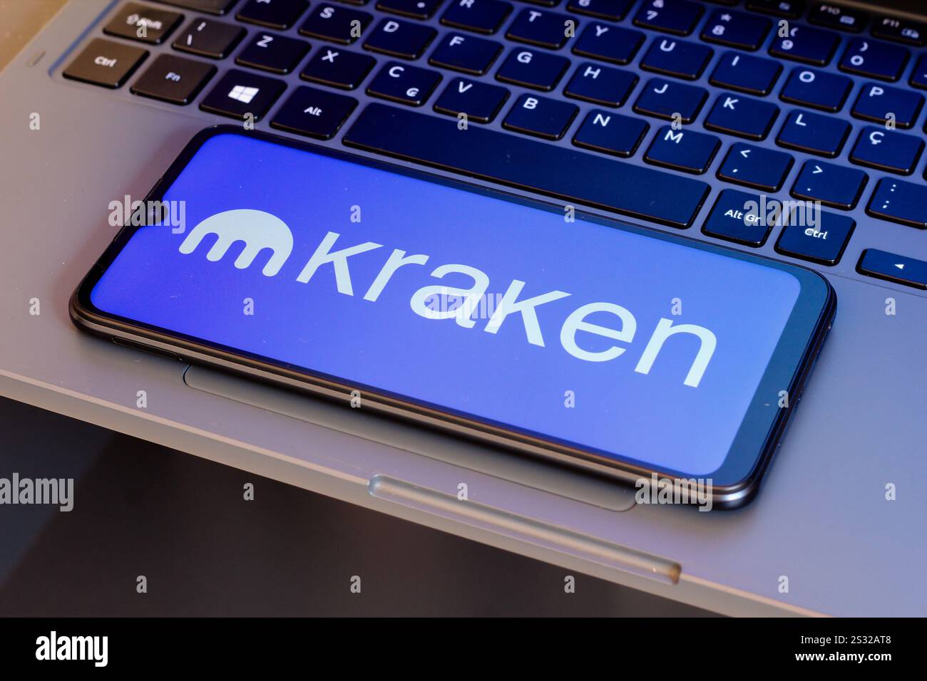 Canada. 08th Jan, 2025. In this photo illustration, the Kraken logo is ...