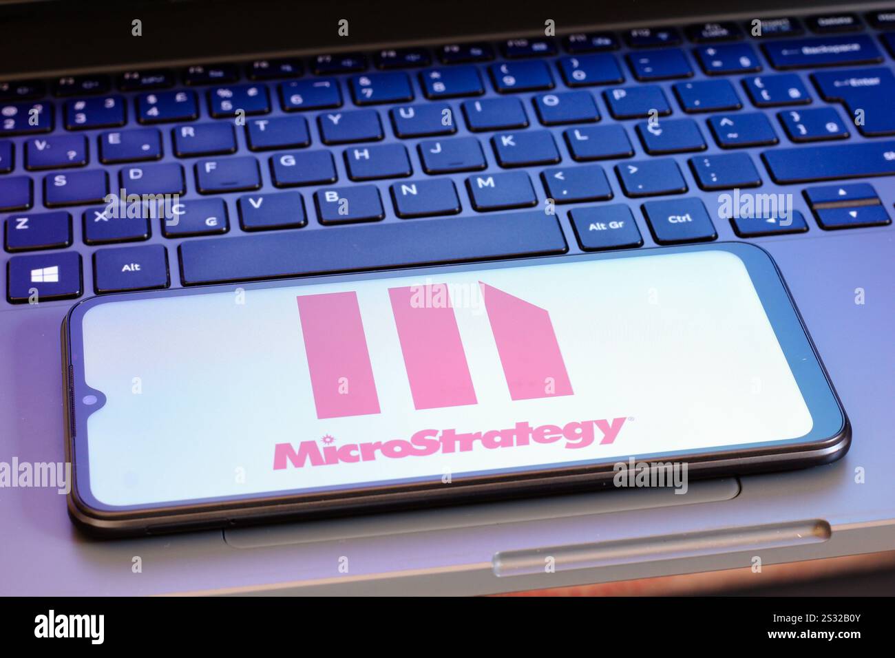 Canada. 08th Jan, 2025. In this photo illustration, the MicroStrategy ...