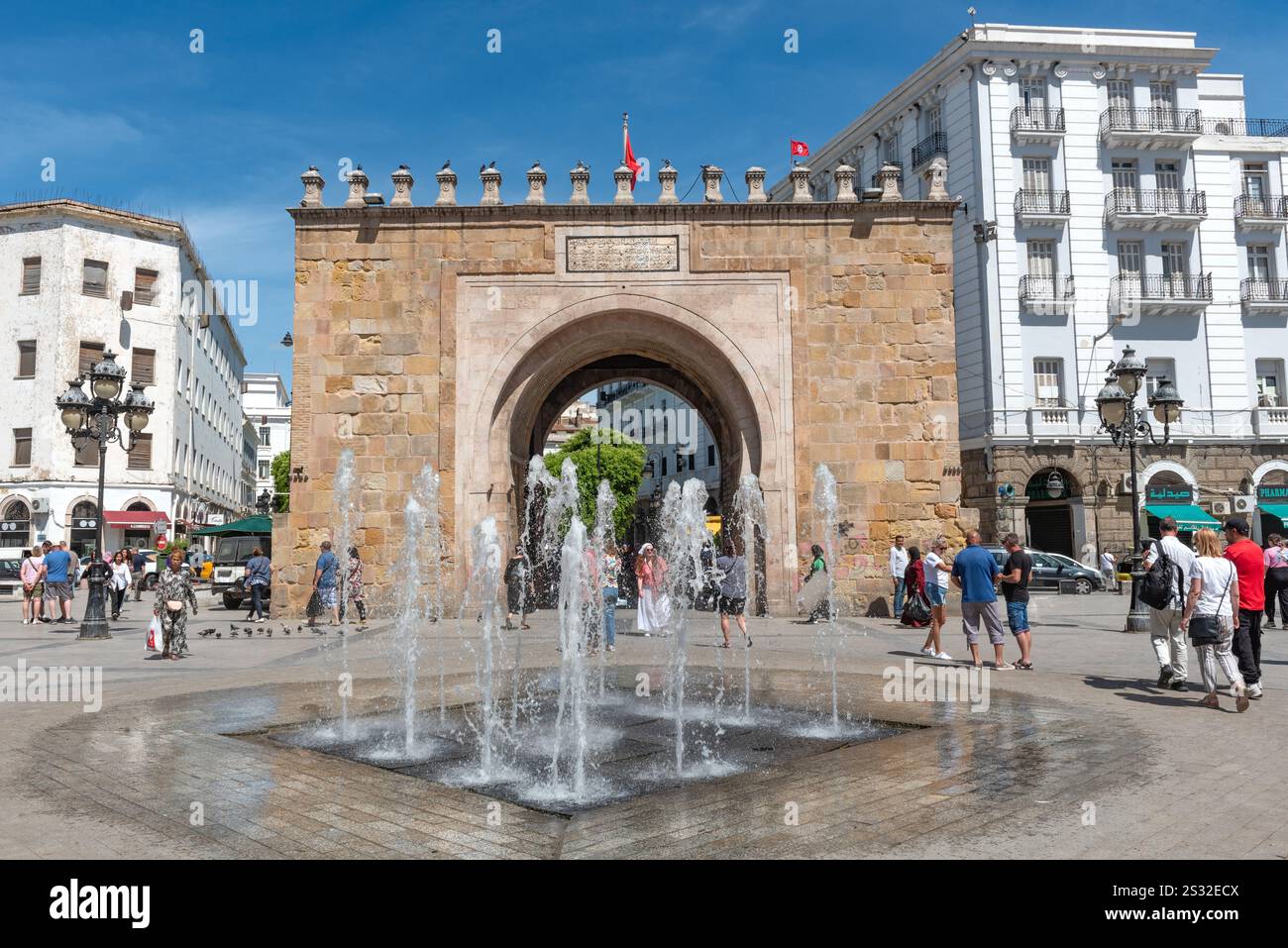 Tunis, Tunisia. 24th May 2024 The old Bab el Bhar a historical city ...