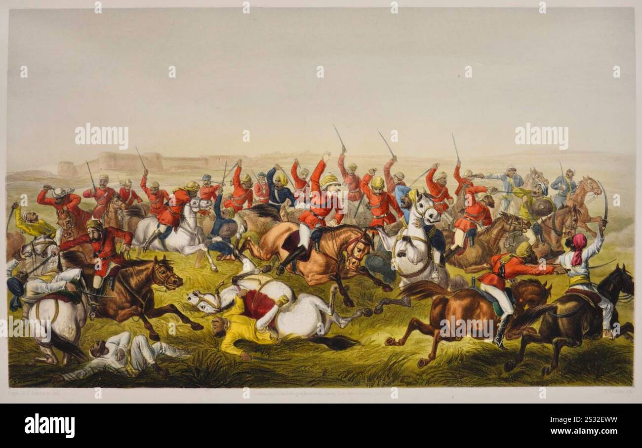 Hodson’s Horse At Rhotuck. Vintage 19th century Lithograph of British ...