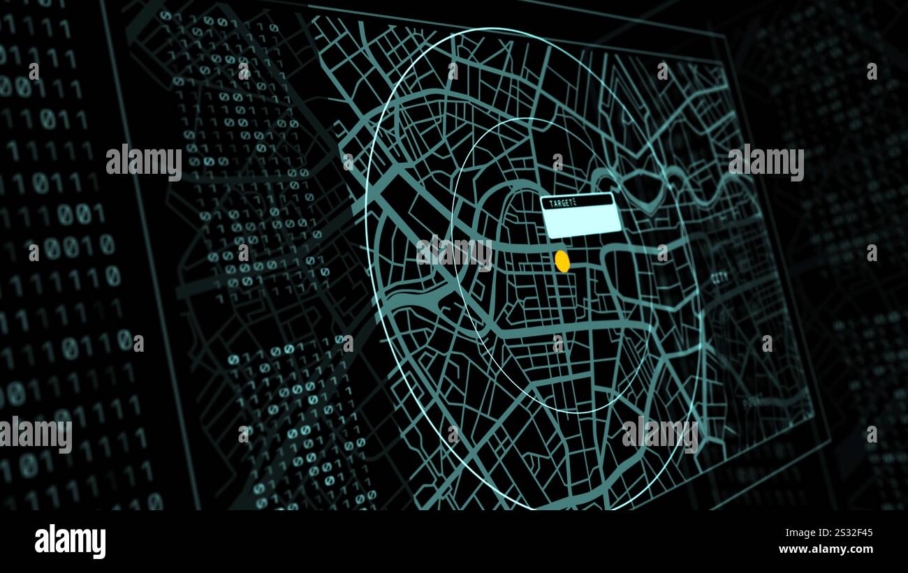 The target detected by the system via gps shows the exact location of ...