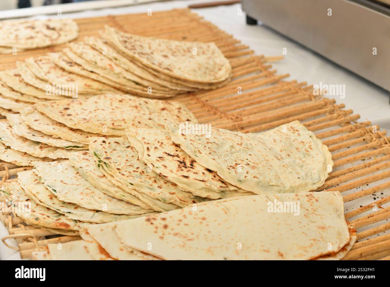Traditional Turkish flat bread Borek Stock Photo - Alamy