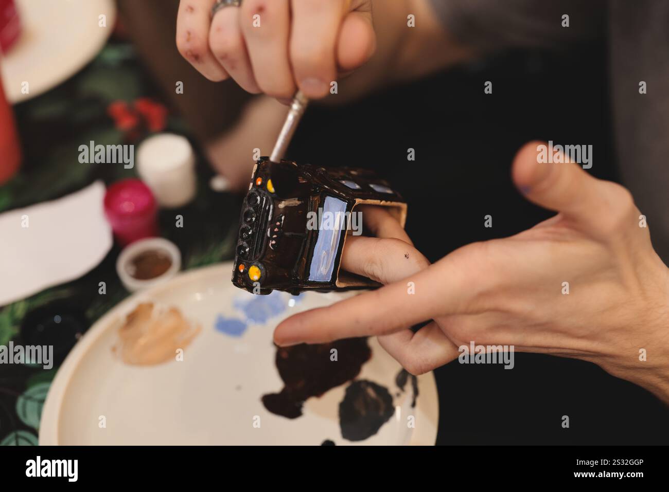 Engaging in Creative Hand Painting Using Vibrant and Captivating Colors ...